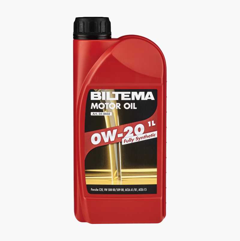 Fully synthetic motor oil 0W-20, ACEA A1/B1/C5, 1 litre - Biltema.fi