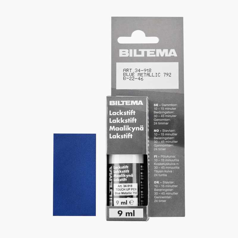 Lakstift, blåmetallic 792, 9 ml - Biltema.dk