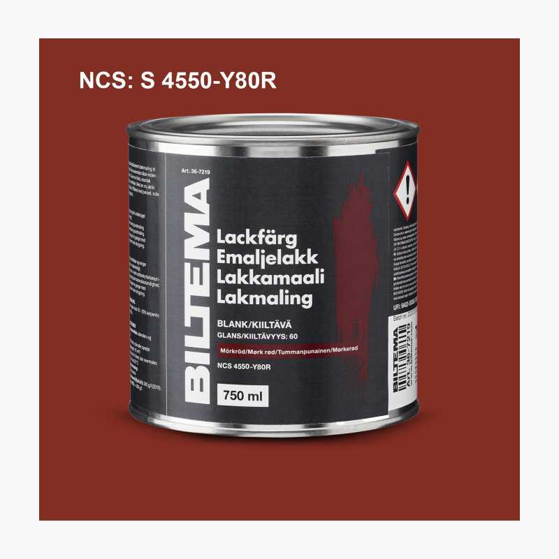 Emaljelakk, blank, mørkerød, 0,75 liter - Biltema.no