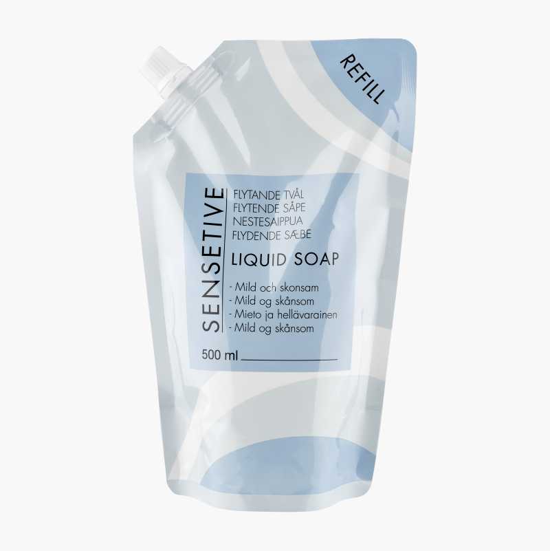 Liquid soap, sensitive, without perfyme, refill, 500 ml - Biltema.dk