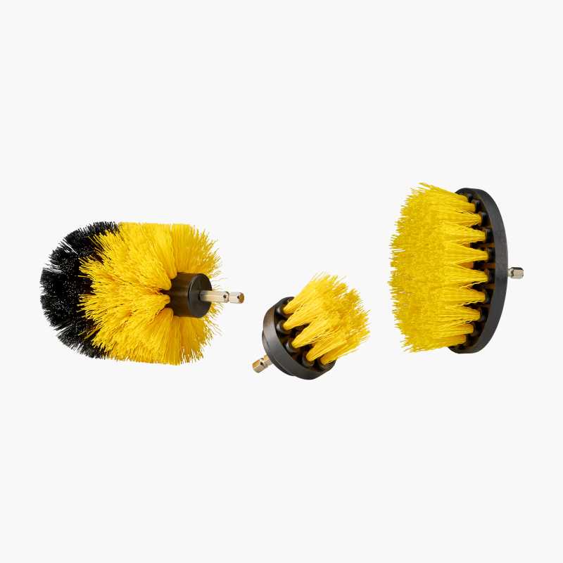 Cordless screwdriver brush set, hard, 3 brushes - Biltema.fi