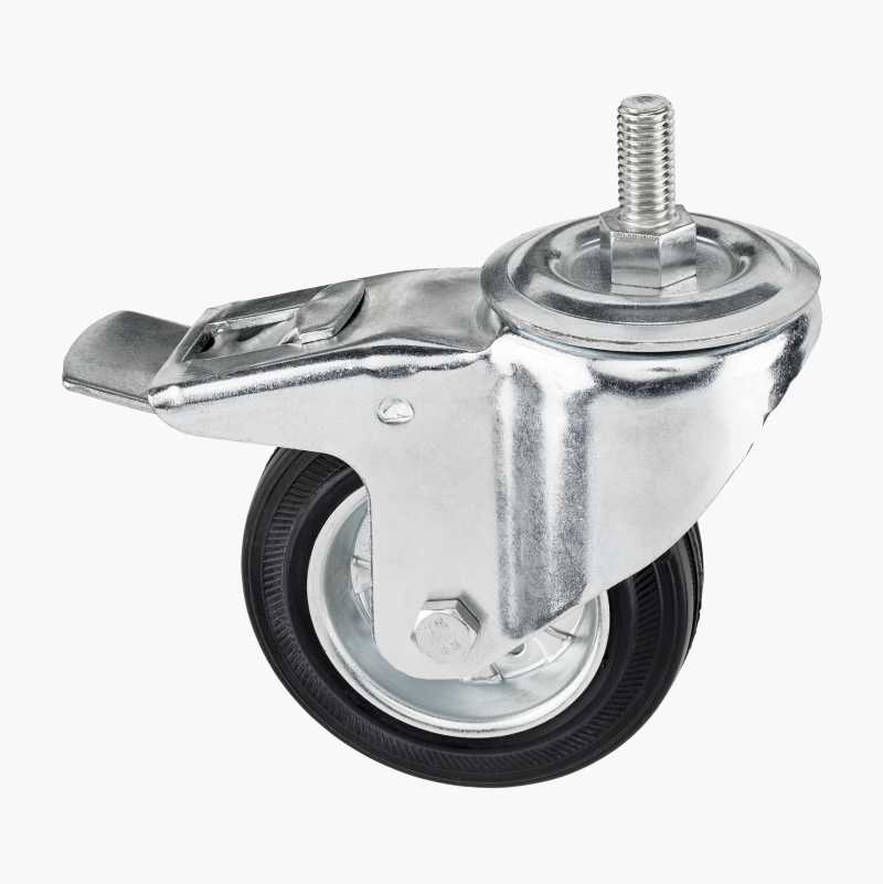 Hjul med sving og bremse, 100 mm - Biltema.no
