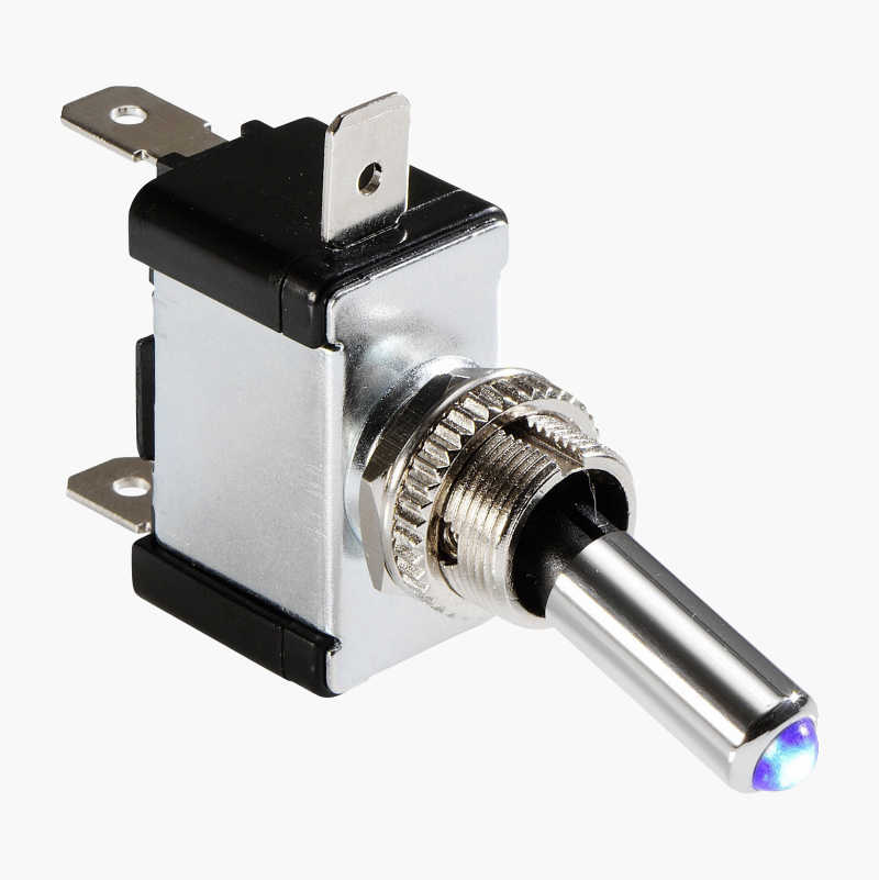 Toggle switch, blue LED, 12 V, 20 A - Biltema.no