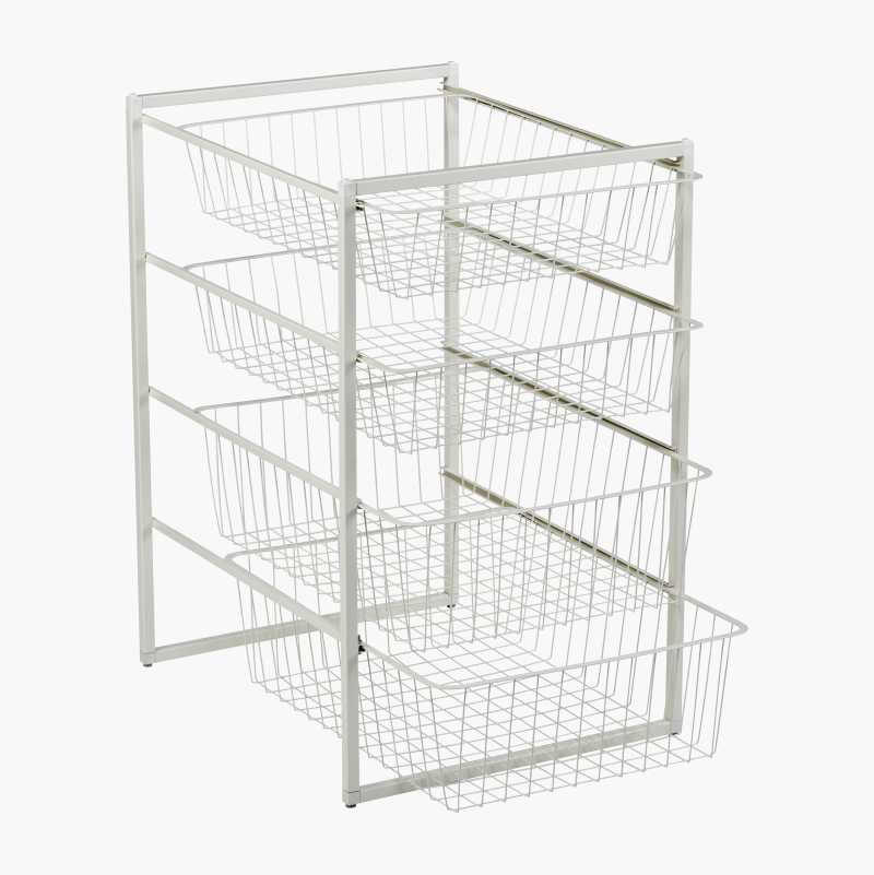 Wire Basket with Stand, white, 45 cm - Biltema.se