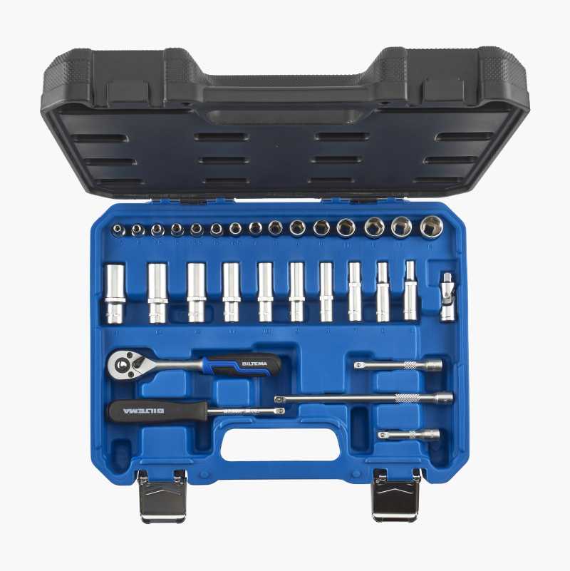 Socket and Spanner Set 1/4", 31 parts - Biltema.se