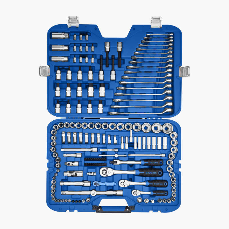 Socket set 1/4”, 3/8”, 1/2”, 166 parts - Biltema.se