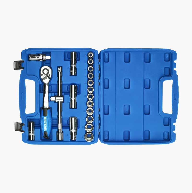Socket and Spanner Set 1/2", 20 parts - Biltema.se