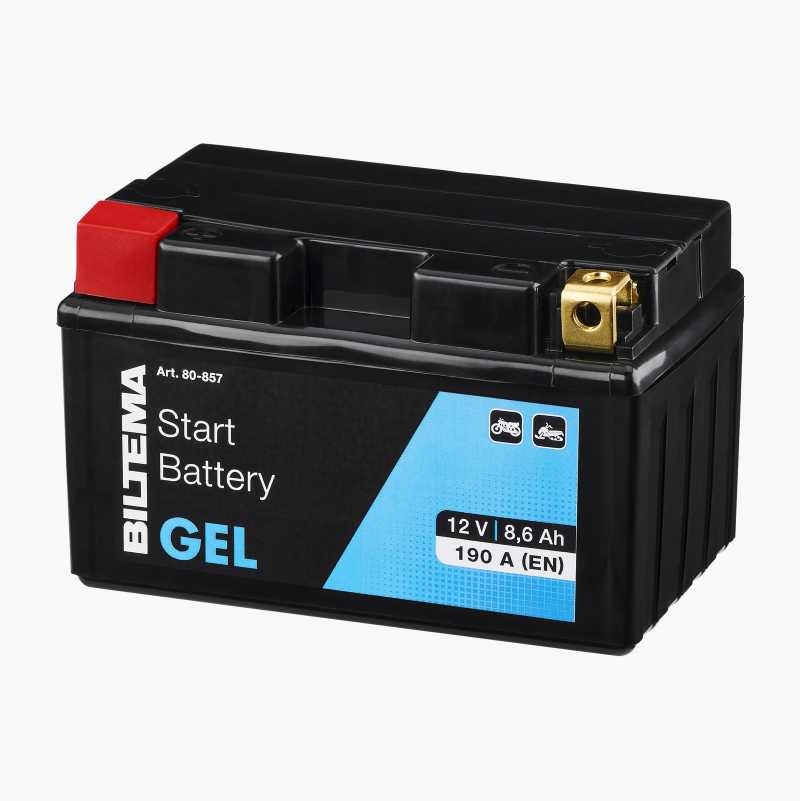 MC-batteri gelé, 12 V, 8,6 Ah, 151 x 87 x 94 mm - Biltema.no