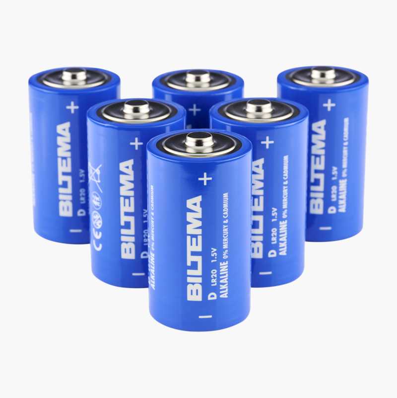 D/LR20 Alkaline Batteries, 6-pack - Biltema.no