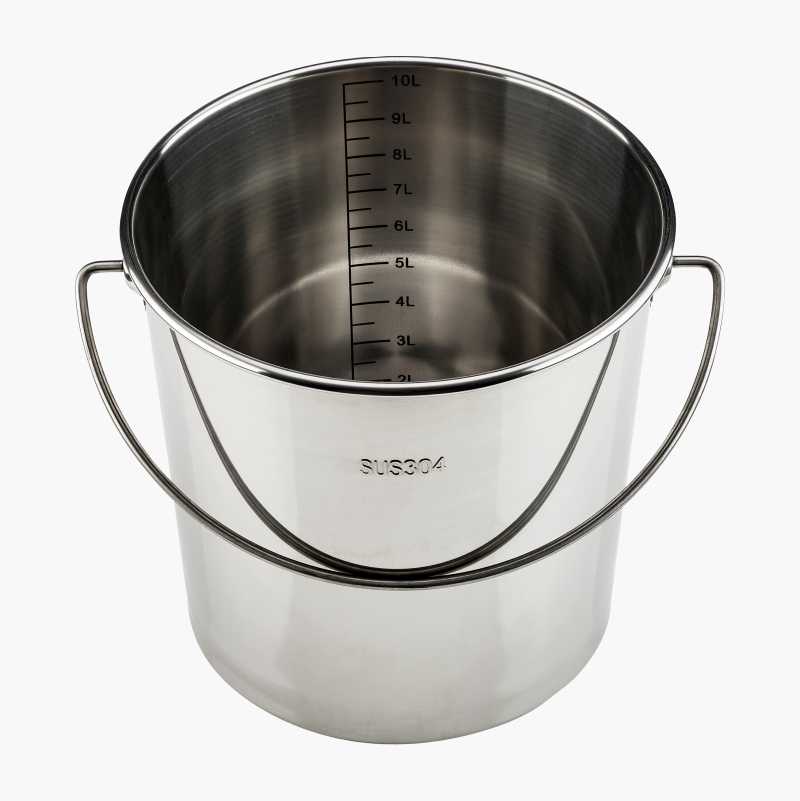 Stainless steel bucket, 10 litre - Biltema.dk
