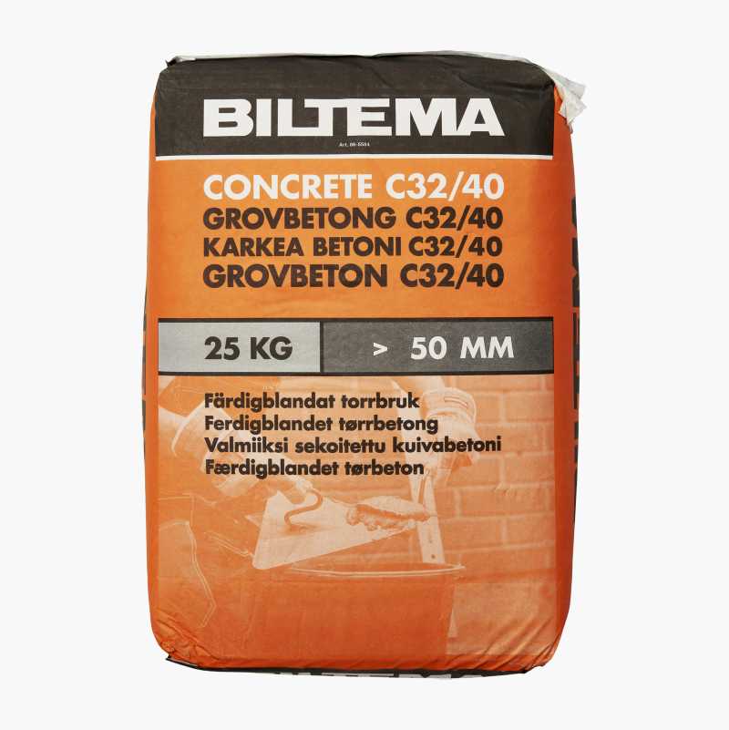 Concrete 25 kg, C32/40 - Biltema.fi