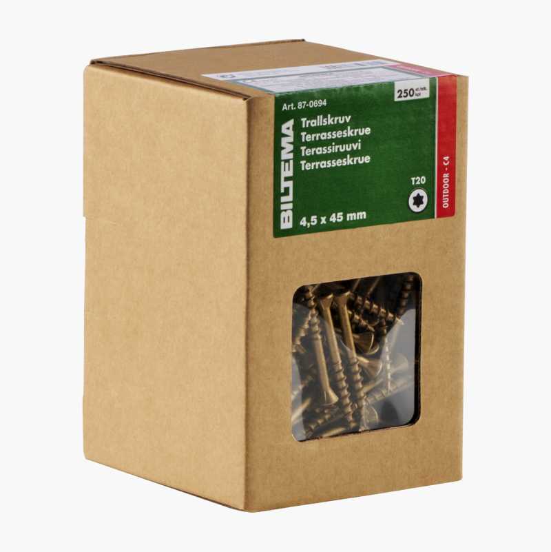 Trallskruv C4, 4,5 x 45 mm, 250 st. - Biltema.se