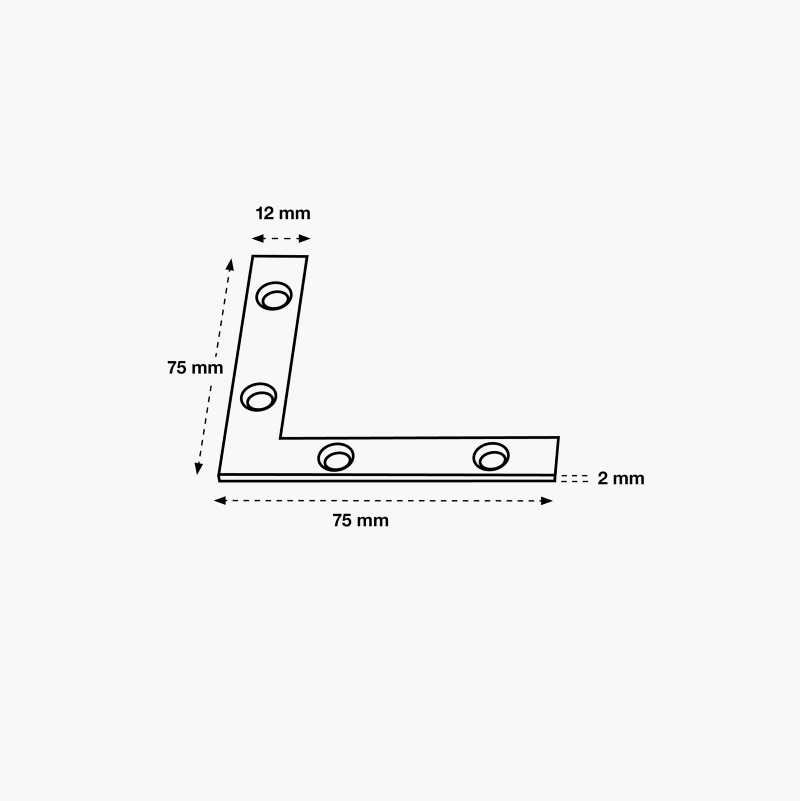 Corner bracket, 75 mm, 4-pack - Biltema.fi